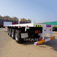 China load and unload 20ft 40ft 4 axles container flatbed truck semi car trailers for sale