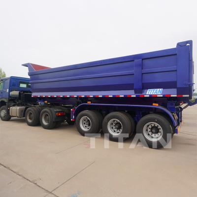 China tipper semitrailer supplier tipper hydraulic TITAN high quality easy dump trailer for sale for sale