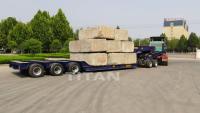 China TITAN 100T 120ton 16m Heavy duty 3 line 6 axles Construction Gooseneck lowbed trailer for bulldozer with dolly for Sale for sale