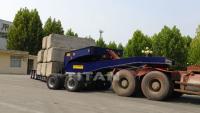 China TITAN 100T 120ton 16m Heavy duty 3 line 6 axles Construction Gooseneck lowbed trailer for bulldozer with dolly for Sale for sale