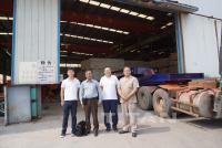 China TITAN 100T 120ton 16m Heavy duty 3 line 6 axles Construction Gooseneck lowbed trailer for bulldozer with dolly for Sale for sale
