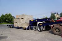 China TITAN 100T 120ton 16m Heavy duty 3 line 6 axles Construction Gooseneck lowbed trailer for bulldozer with dolly for Sale for sale