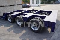 China TITAN 100T 120ton 16m Heavy duty 3 line 6 axles Construction Gooseneck lowbed trailer for bulldozer with dolly for Sale for sale
