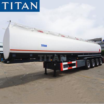 China TITAN 4 Axle Fuel Tank Trailer 54000/60000 Liter Oil Tanker Semi Trailer for sale