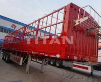 China 40 ton 60 ton dry cargo carrier trailer 3 axles fence semi trailer  Drawbar Trailer for sale