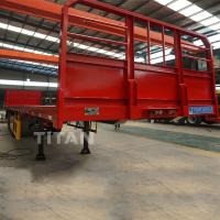 China TITAN  4 axles container flatbed trailers with container lock  flatbed semi trailer for sale