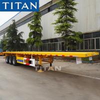 China Titan 40 FT Tri Axle Flatbed Container Semi Trailer 40 Feet Flatbed Truck Trailer for sale