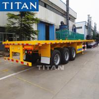 China Titan 40 FT Tri Axle Flatbed Container Semi Trailer 40 Feet Flatbed Truck Trailer for sale