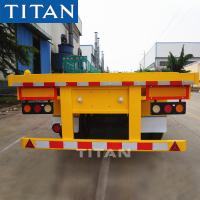 China Titan 40 FT Tri Axle Flatbed Container Semi Trailer 40 Feet Flatbed Truck Trailer for sale