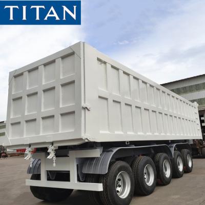 China TITAN 5 Axles Heavy Duty Hydraulic Telescopic Cylinder Tipper/Dumper/Dump Semi Trailer for sale