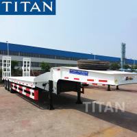 China TITAN 3 axles lowbed trailer multi fuction 80 ton low bed trailer for sale