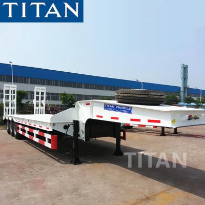 China TITAN 3 axles lowbed trailer multi fuction 80 ton low bed trailer for sale