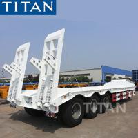 China TITAN 3 axles lowbed trailer multi fuction 80 ton low bed trailer for sale