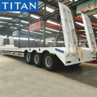 China TITAN 3 axles lowbed trailer multi fuction 80 ton low bed trailer for sale