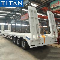 China TITAN 3 axles lowbed trailer multi fuction 80 ton low bed trailer for sale