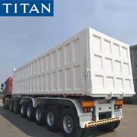 China TITAN 5 Axles 80 Tons Stone Coal Sand Iron Rear Square Shape Dump Tipper Trailer For Sale for sale