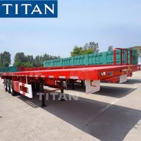 China TITAN 3 Axles 40FT Container Carrier Flat Bed/Deck/Body/Top Truck Semi Trailer for Sale for sale