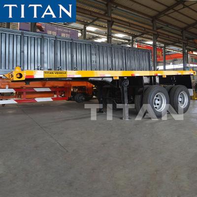 China TITAN new 2 axle 20ft double flat deck platform trailer for sale near me for sale