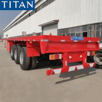 China TITAN 3 Axles Container Carrier Flat Bed/Deck/Body/Top Truck Semi Trailer for Sale for sale