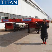 China TITAN 3 Axles Container Carrier Flat Bed/Deck/Body/Top Truck Semi Trailer for Sale for sale