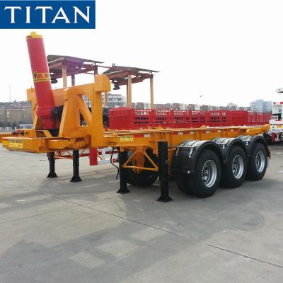 China TITAN 20/40ft container rear dump chassis semi trailer for sale for sale