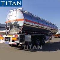 China TITAN 3 axle stainless steel fuel tanker trucks trailer for sale for sale