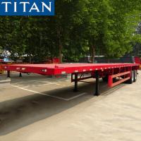 China 2 Axles flatbed pulling trailer 60 tons flatbed semi trailer-TITAN for sale