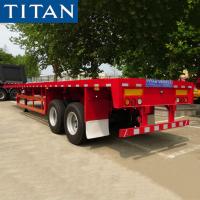 China 2 Axles flatbed pulling trailer 60 tons flatbed semi trailer-TITAN for sale