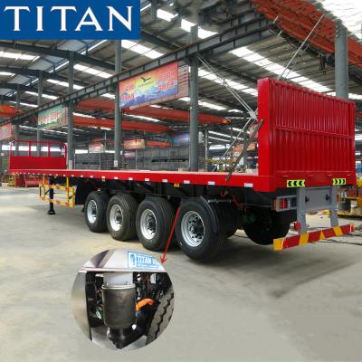 China 4 Axle High Bed Flatbed Logistics Trailer With Airbag Suspension for sale