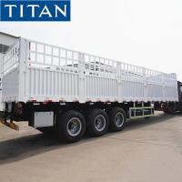 China Fence truck trailer 60 ton cargo semi trailer stake type for africa market for sale