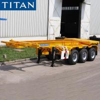 China Tri Axle Sliding Skeletal Trailer 20 ft Container Chassis for Sale for sale