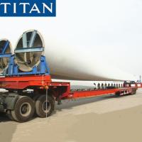 China 53M Extendable Trailer 4 Axle Wind Blade Turbine Transport Telescopic Trailer for sale