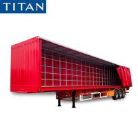 China 3 Axle 40 Ton PVC Tarpaulin Side Curtain Van Trailer for Sale for sale