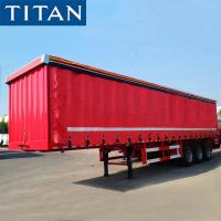 China 3 Axle 40 Ton PVC Tarpaulin Side Curtain Van Trailer for Sale for sale