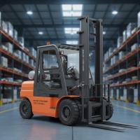 China Box Type Inner outer Mast counterbalance forklift overall size 7200x2550x3460mm heavy duty lifting vehicle for warehouse for sale