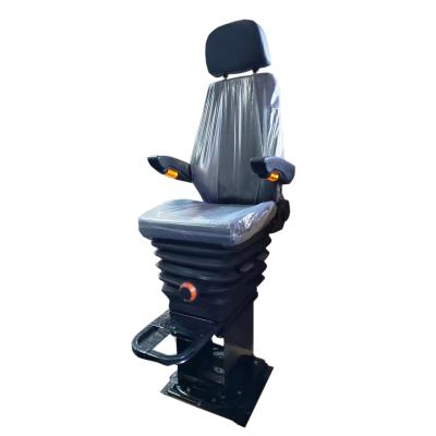 China Black Luxury Marine Ferry Pilot Seat with Mechanical Suspension Backrest Size 480*630mm for sale