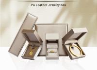 China High-Grade Gold Label PU Jewelry Box Ring Box Bracelet Pendant Necklace Packaging Box Jewelry Packaging Box Customization for sale