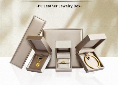 China High-Grade Gold Label PU Jewelry Box Ring Box Bracelet Pendant Necklace Packaging Box Jewelry Packaging Box Customization for sale