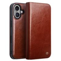 China Suitable For IPhone16epromax Mobile Phone Case Genuine Leather Apple Flip Cover Stand Full Cover Protective Cover Card for sale