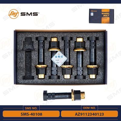 China Sinotruk Howo Rear Wheel Bolt AZ9112340123 123x22mm Chassis Parts for sale