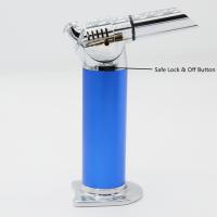 China Adjustable Flame Refillable Culinary Blow Torch Kitchen Creme Brulee With Safety Lock for sale