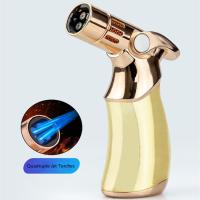 China Four Jet Burner Refillable Butane Cigar Kitchen Flame Lighter Adjustable Bakhoor for sale