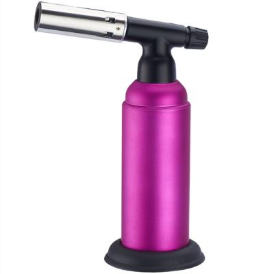 China Refillable Double Flame Butane Kitchen Torch 1300C for Searing Meat Creme Brulee BBQ for sale