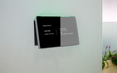 China Glass Wall Mounted Tablet With LED Light Bar For Meeting Room Ordering Display for sale