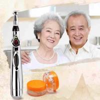 China Five Head Oil Battery Portable USB Acupoint Massager Pen 18.3cm for Holistic Healing for sale