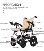 China Compact Dual Motor Electric Wheelchair 14kg Portable Folding Travel Chair 200kg Load for sale
