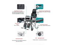 China Lightweight Portable Folding Wheelchair Manual Wheelchair 24 Inch 120kg Capacity for Rehabilitation Therapy for sale
