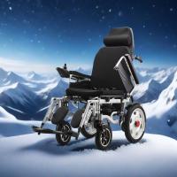 China Electric Folding Wheelchair 24V 250Wx2 with Plastic Accessories Basket 120kg Capacity for sale
