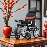 China Electric Folding Wheelchair 24V 250W Portable Medical Mobility Aid with High Backrest for sale