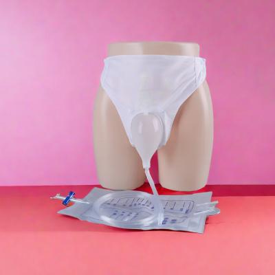 China Portable Urinal Urine Drainage Collection Bag 2000ml Silicone Male External Catheter for sale